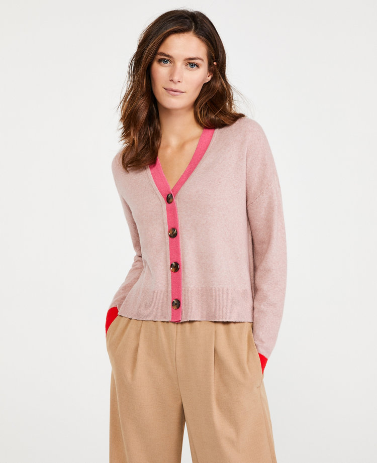 Colorblock V-Neck Cardigan