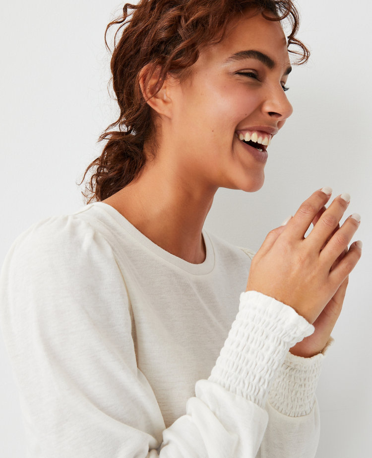 Smocked Cuff Puff Sleeve Top