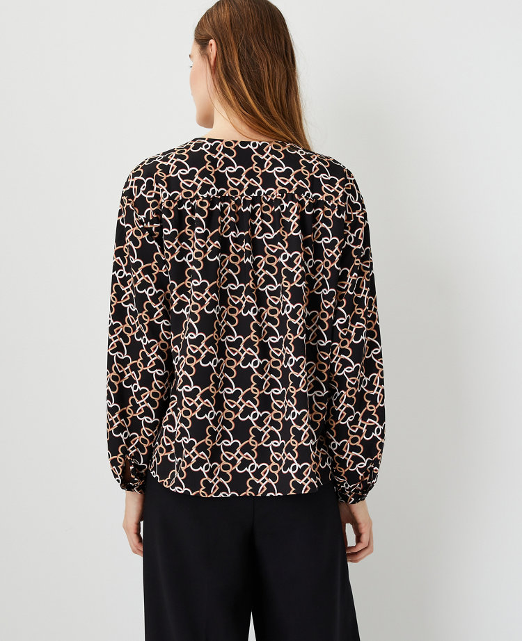 Geo Draped Neck Popover