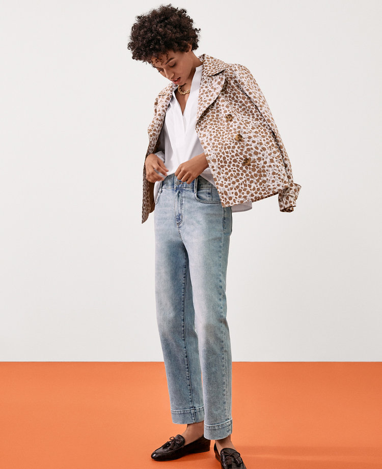 Petite Leopard Print Peacoat