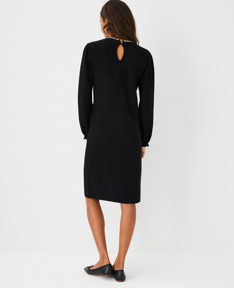 Petite Tipped Ribbed Sweater Dress