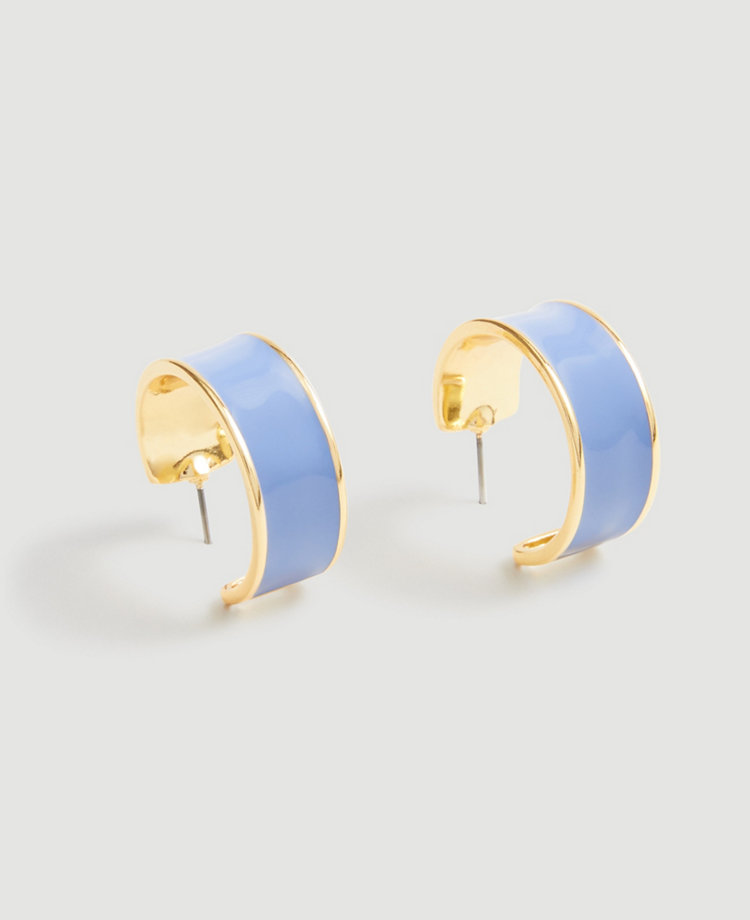 Enamel Hoop Earrings