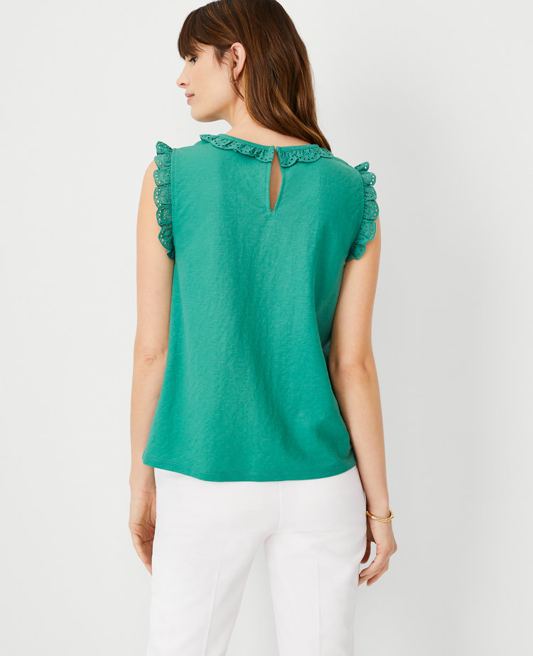 Eyelet Ruffle Shell
