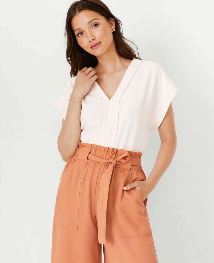 Crepe V-Neck Top