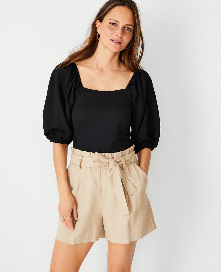 Square Neck Smocked Back Top