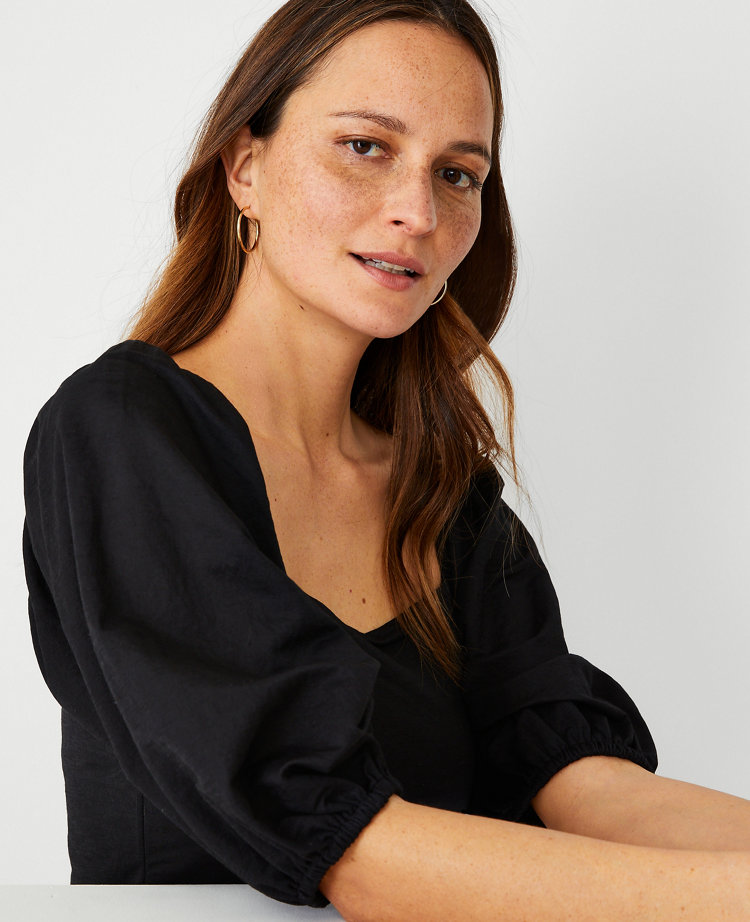 Square Neck Smocked Back Top