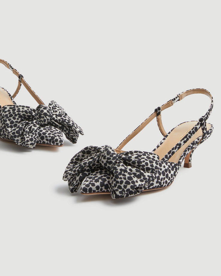 Claudette Spotted Bow Slingback Pumps