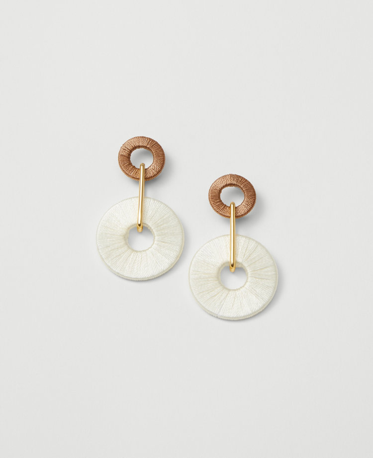 Thread Wrapped Circle Earrings