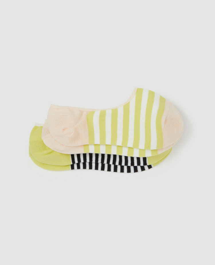 Striped No Show Sock Set