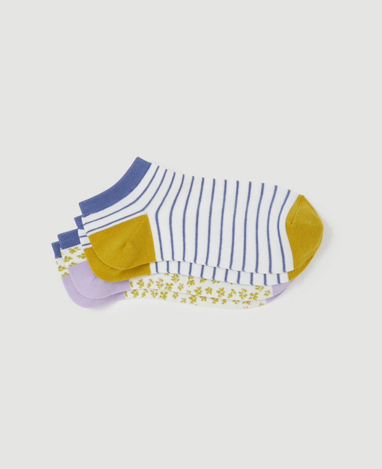 Floral Striped Crew Sock Set