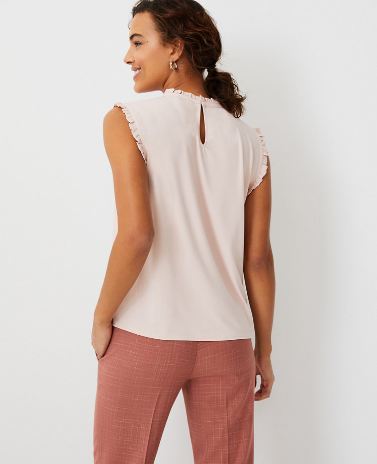 Petite Mixed Media Pintucked Shell