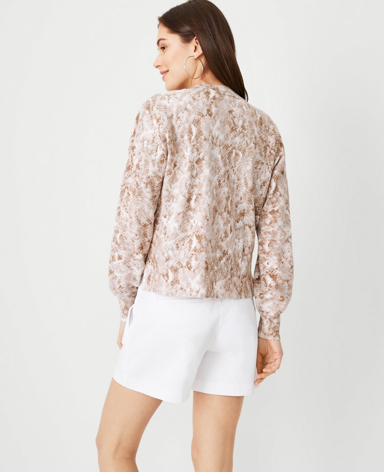 Petite Snake Print V-Neck Cardigan