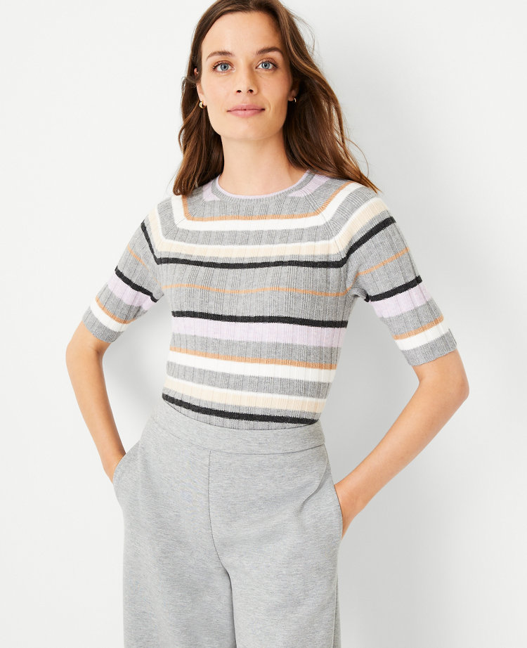 Multi Stripe Ribbed Sweater