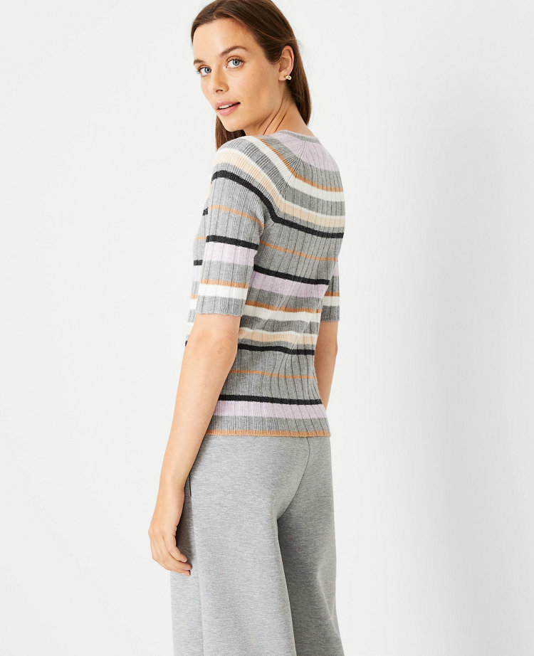 Multi Stripe Ribbed Sweater