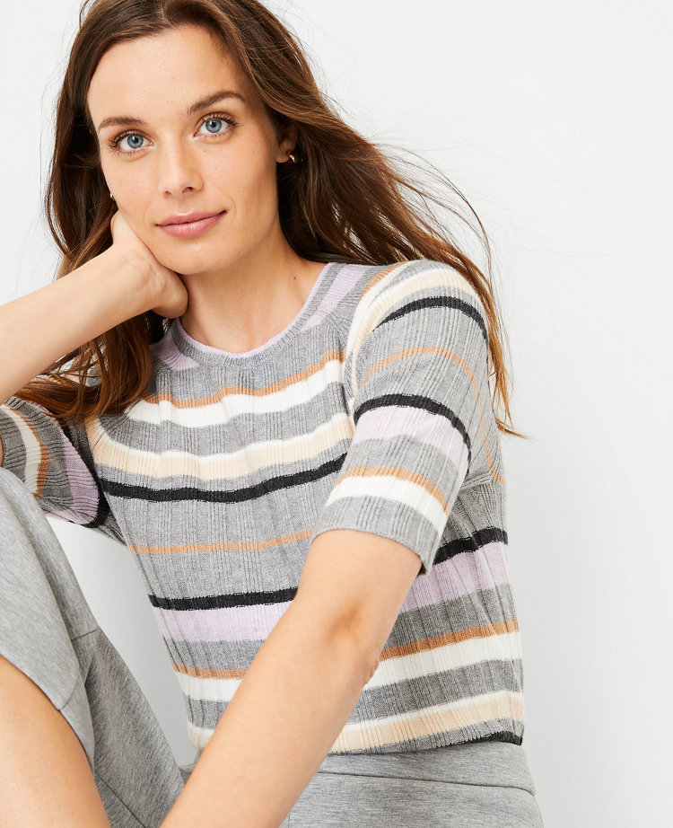 Multi Stripe Ribbed Sweater