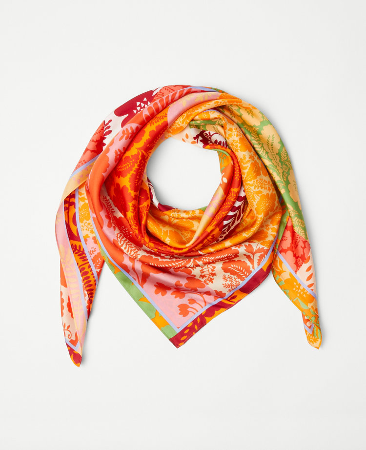 Patchwork Floral Silk Scarf