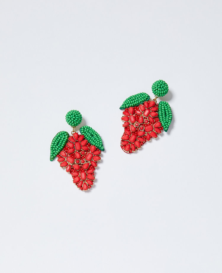 Beaded Strawberry Earrings