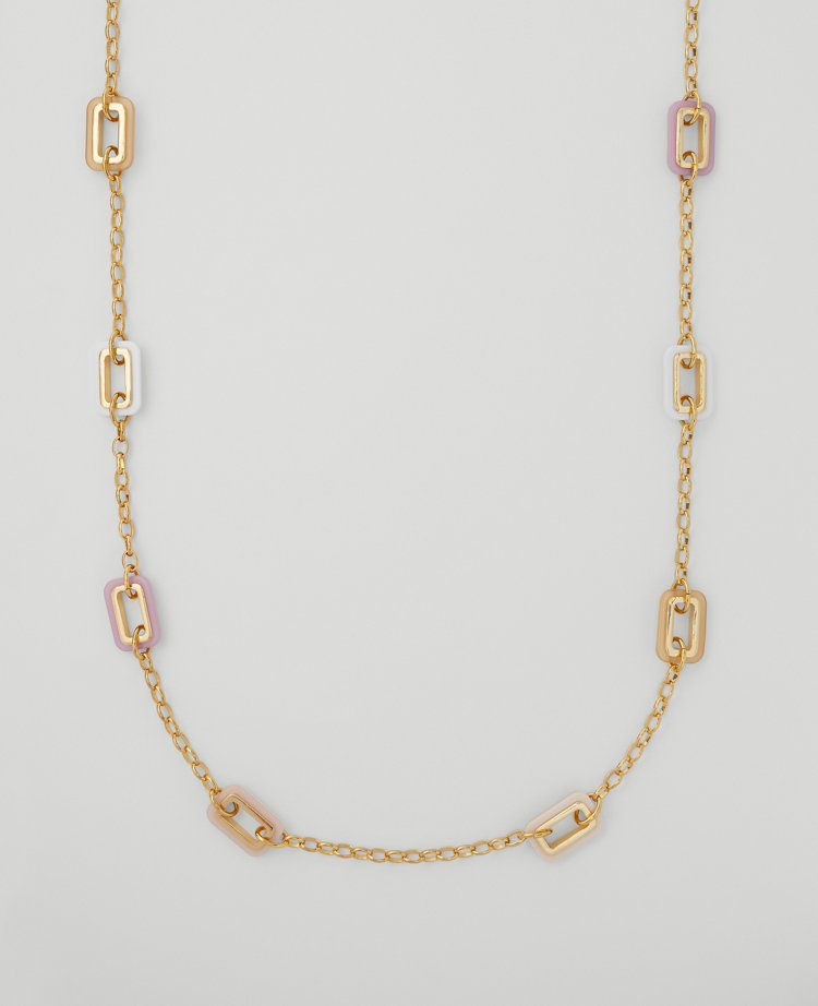 Rectangle Link Station Necklace
