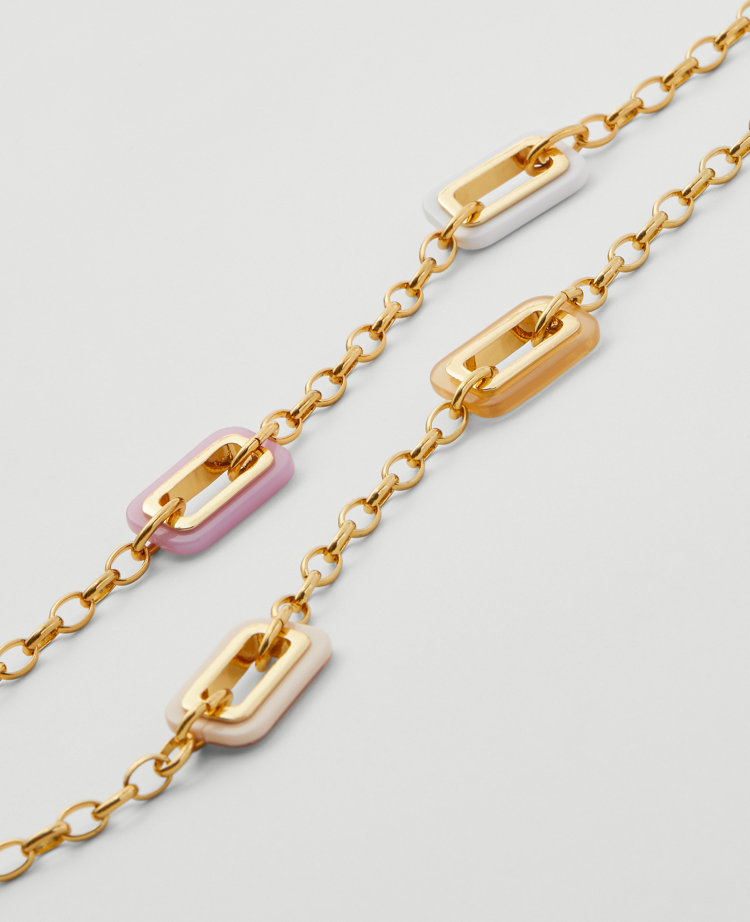 Rectangle Link Station Necklace