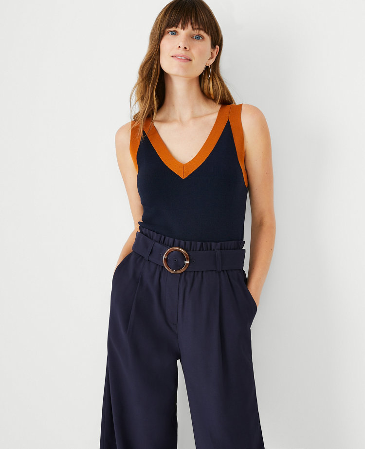 Tipped Sweater Tank Top