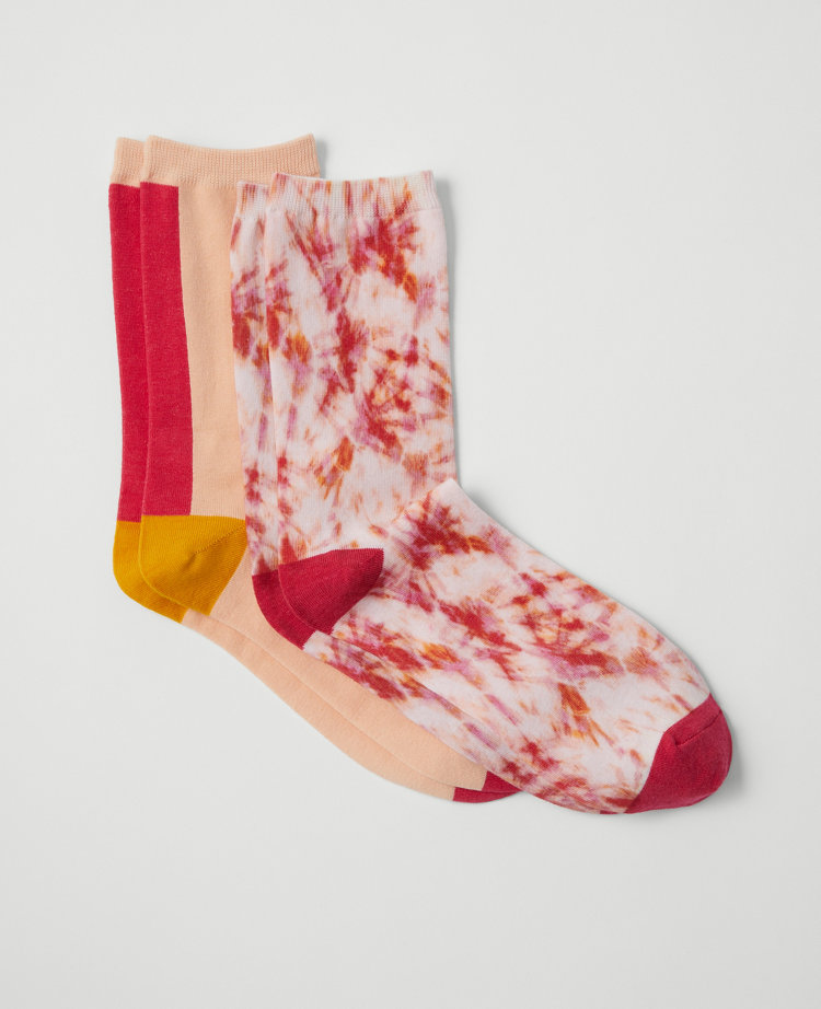 Tie Dye & Colorblock Trouser Sock Set