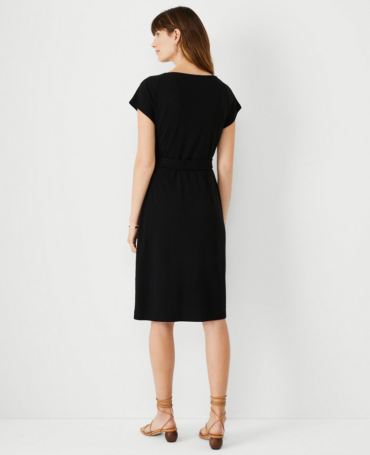 Petite Ribbed Button Sheath Dress