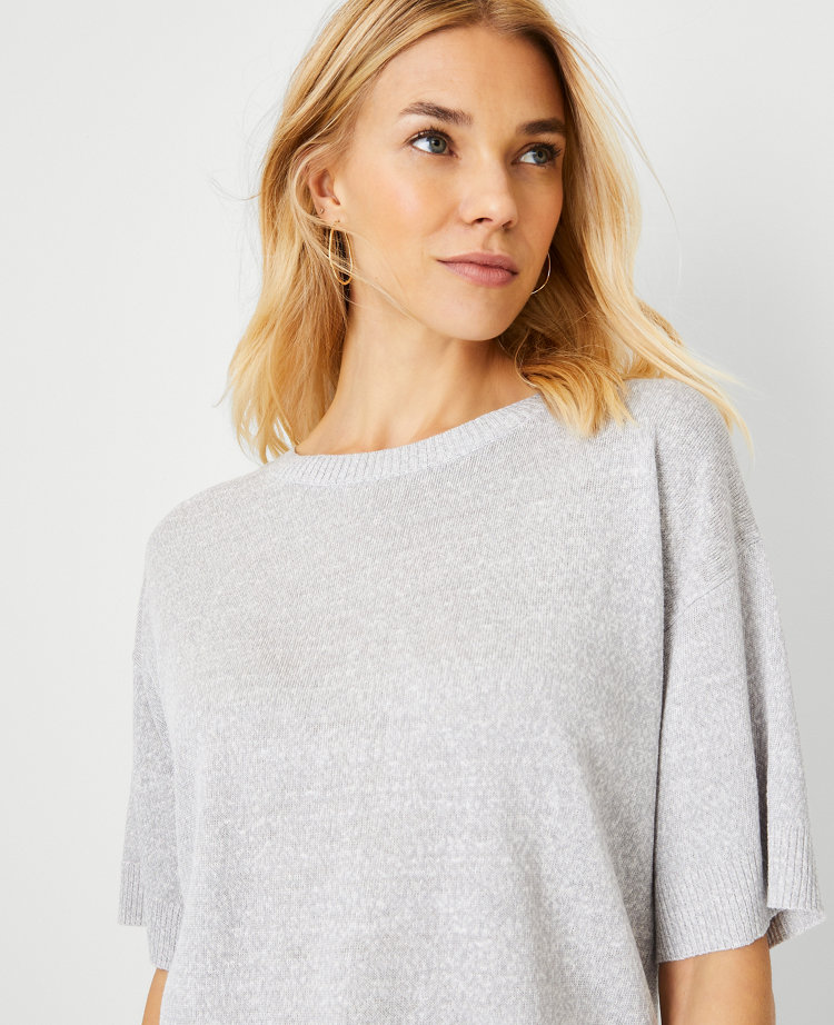 Linen Blend Relaxed Sweater Tee