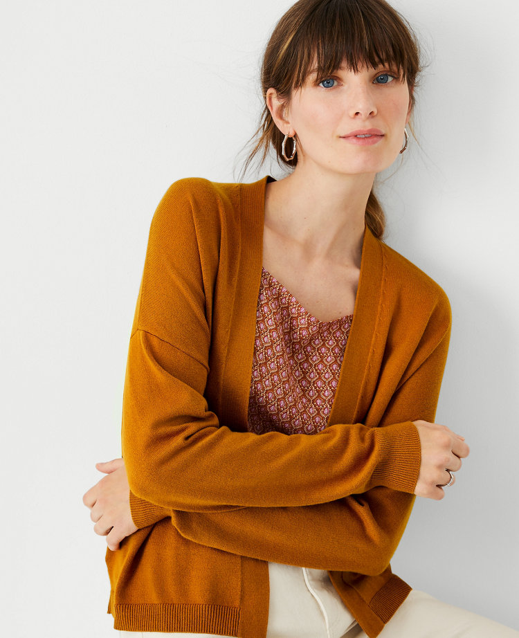 Petite Relaxed Open Cardigan
