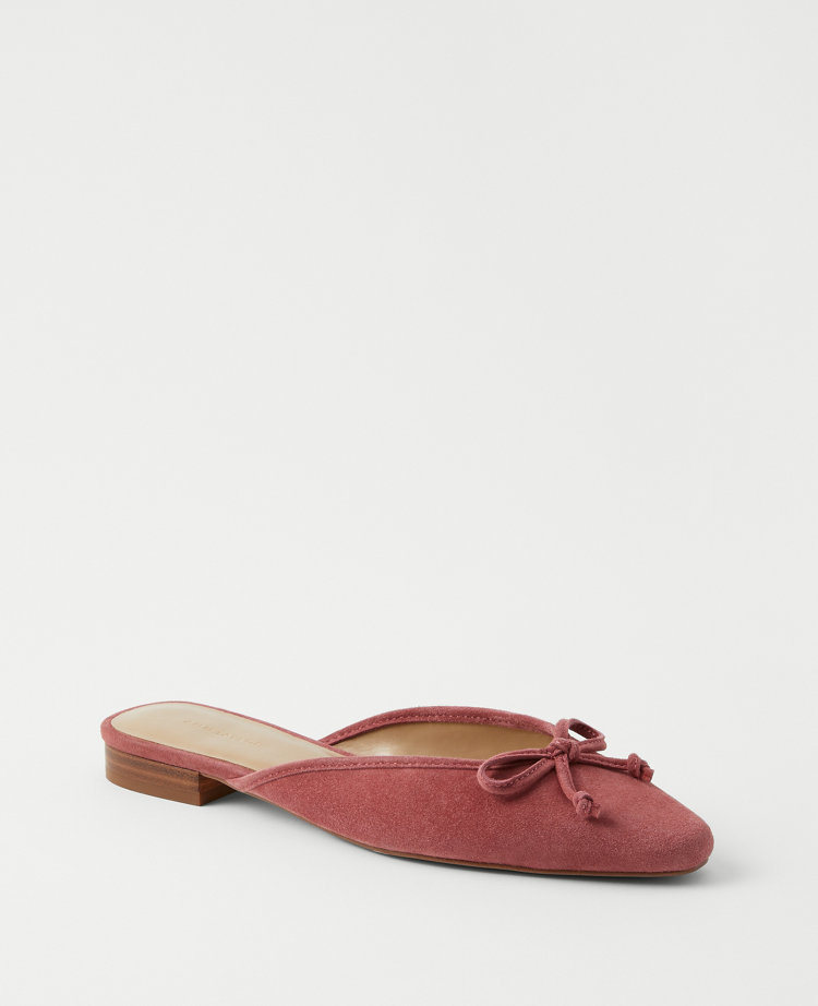 Suede Ballet Flat Slides
