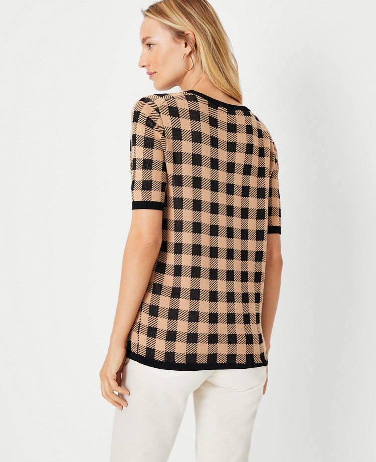 Petite Checked Sweater Tee