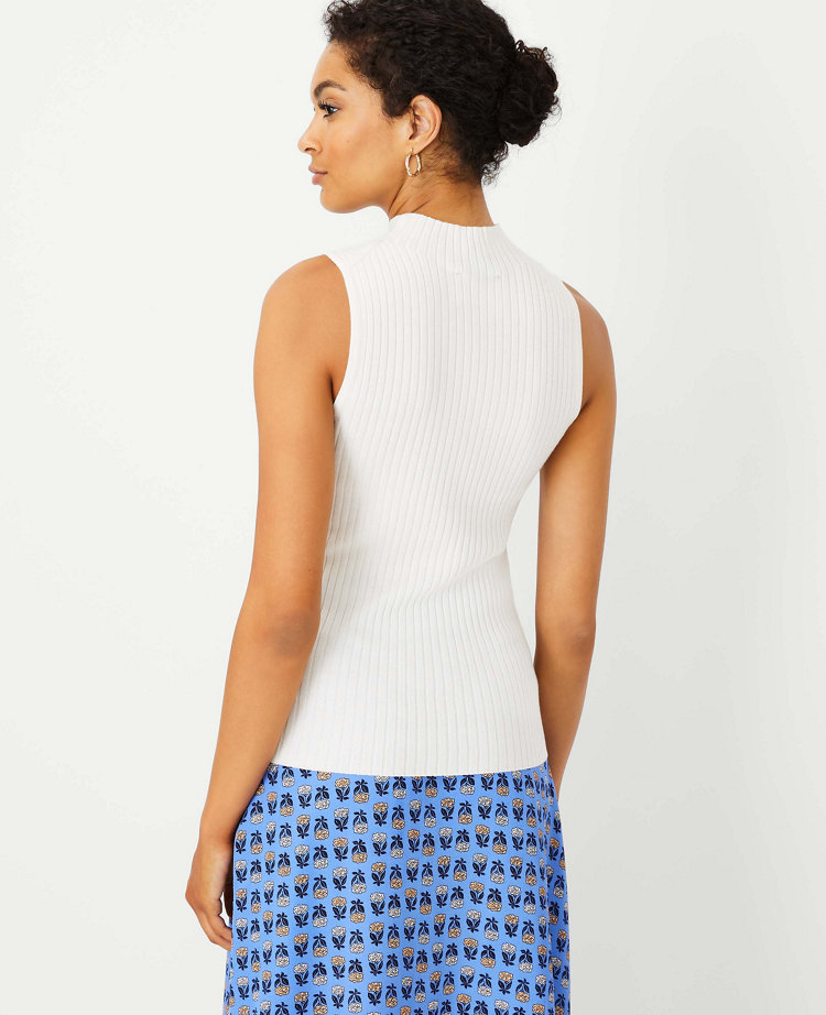 Ribbed Mock Neck Sweater Shell