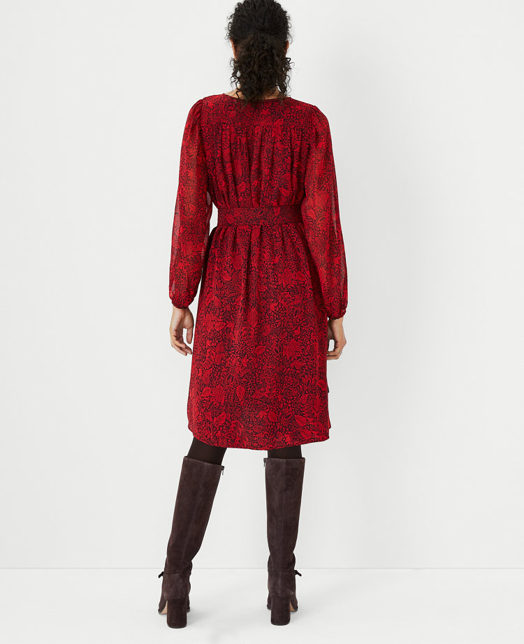 Floral Belted Flare Dress