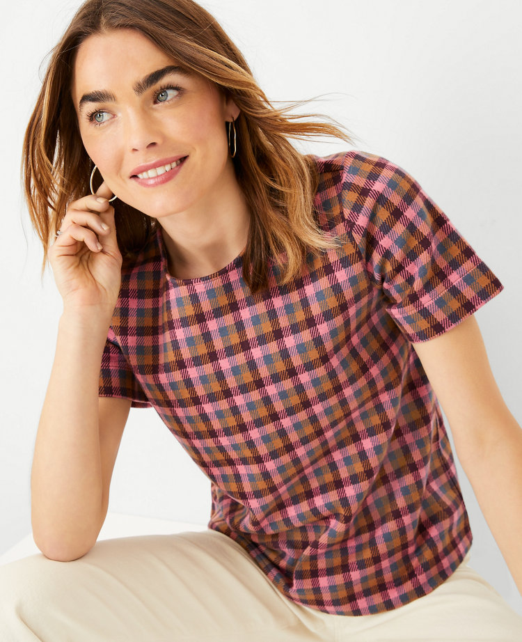 Petite Checked Tee