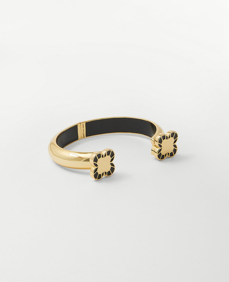 Enamel Clover Cuff Bracelet