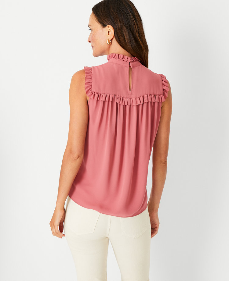 Tall Ruffle Yoke Shell