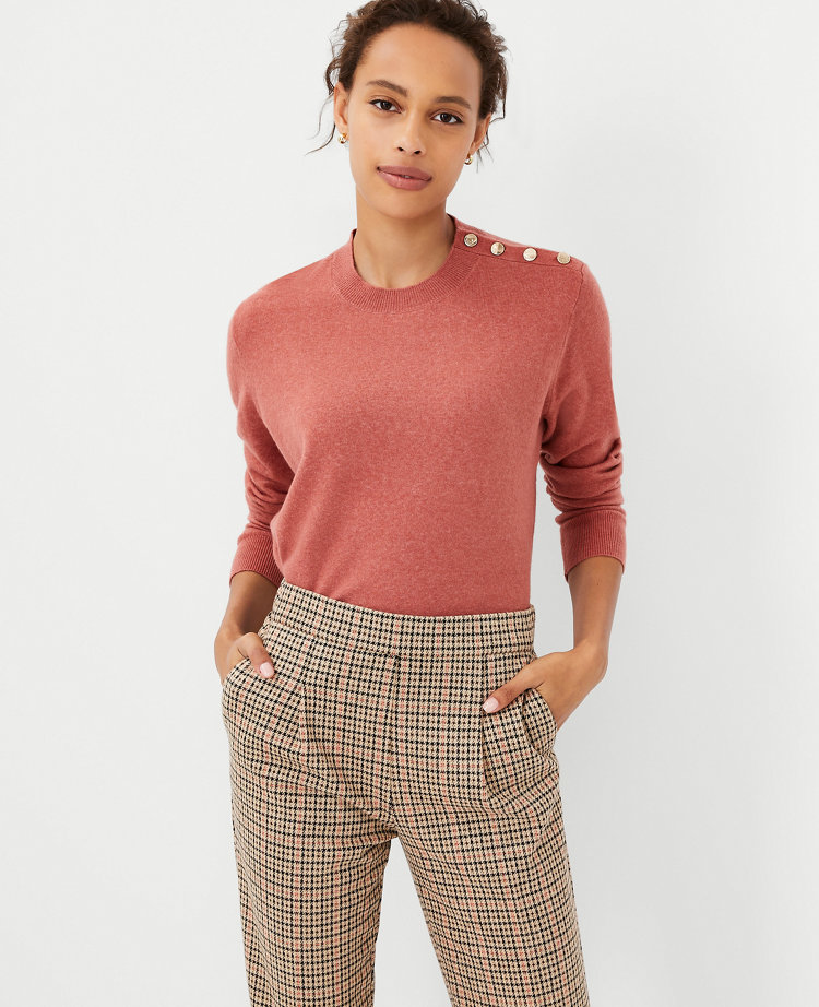 Petite Shoulder Button Sweater