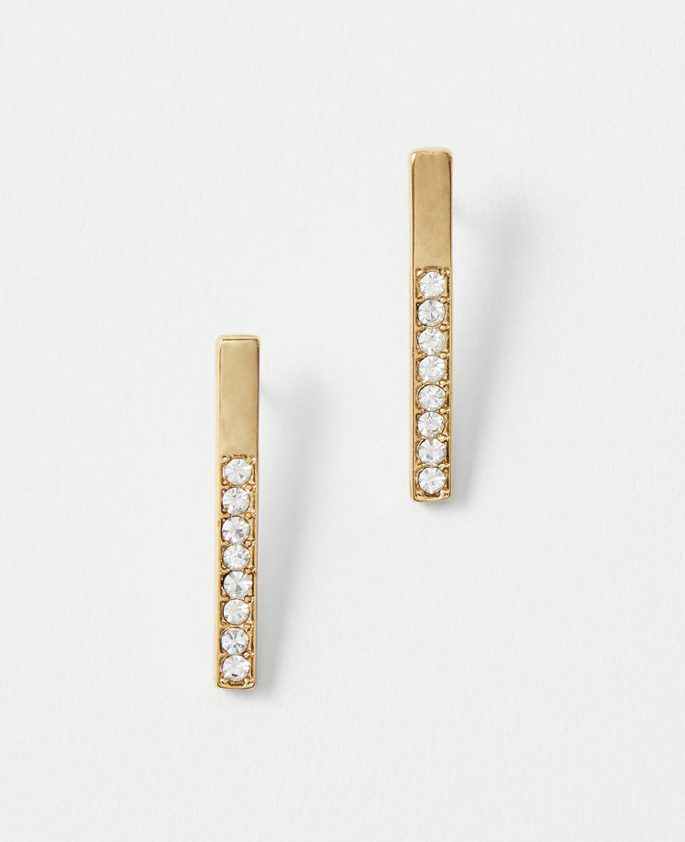 Pave Bar Stud Earrings