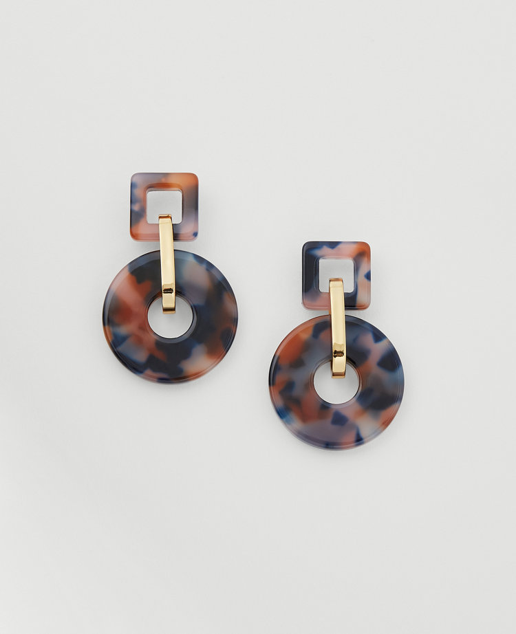Round Tortoiseshell Print Statement Earrings