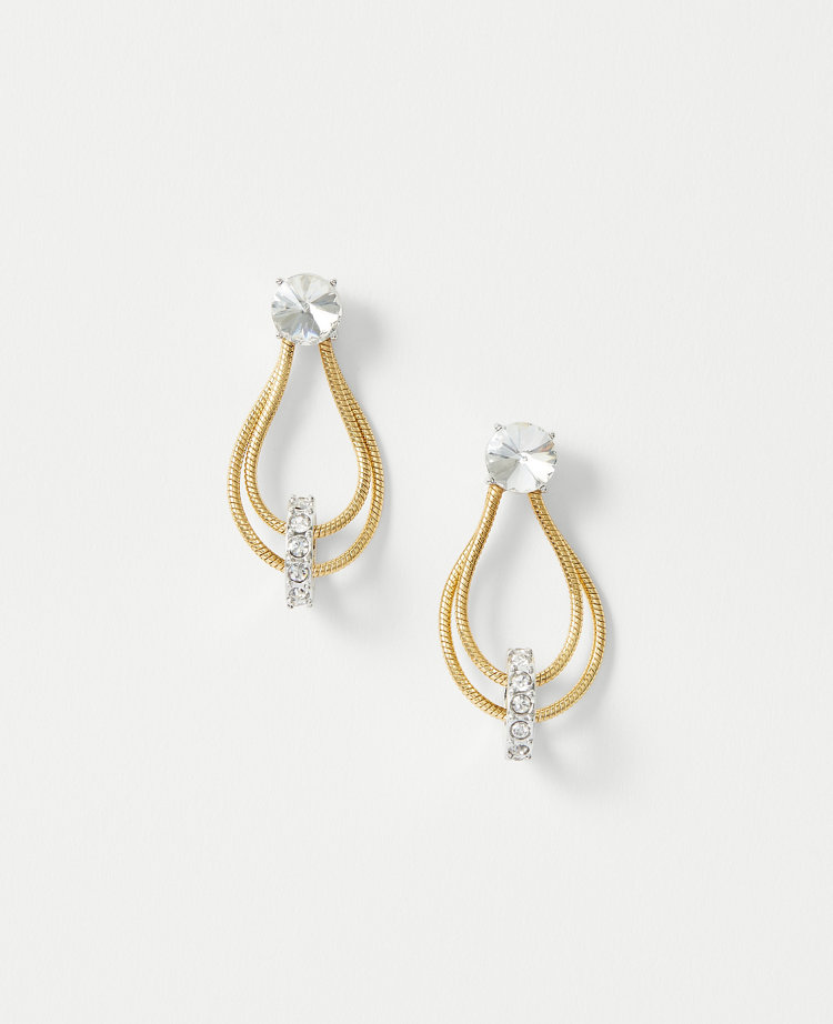 Metal Pave Loop Earrings