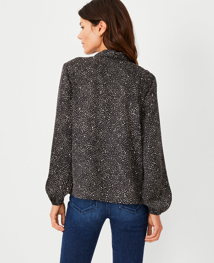 Starry Spotted Bow Blouse