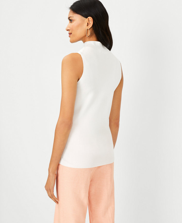 Ribbed Mock Neck Sweater Shell