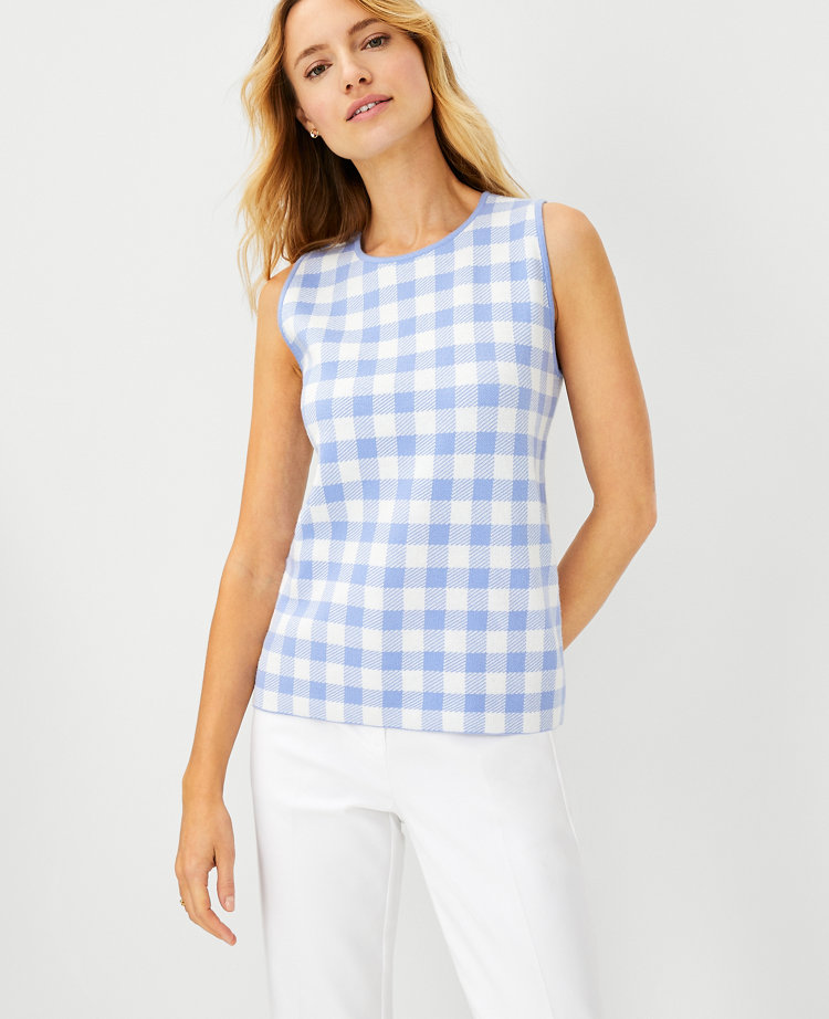 Gingham Sweater Shell