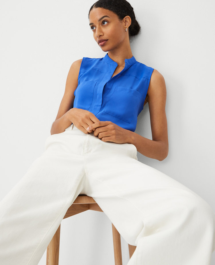Women's Blue Work Blouses & Tops | Ann Taylor