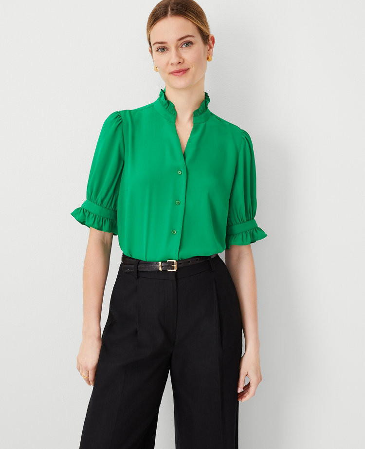 Ruffle Collar Blouse