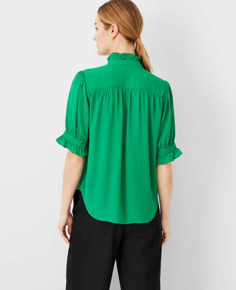 Ruffle Button Top
