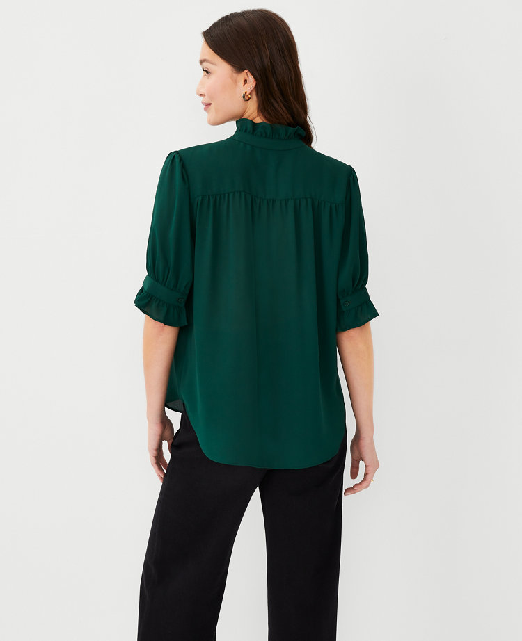 Ruffle Button Top