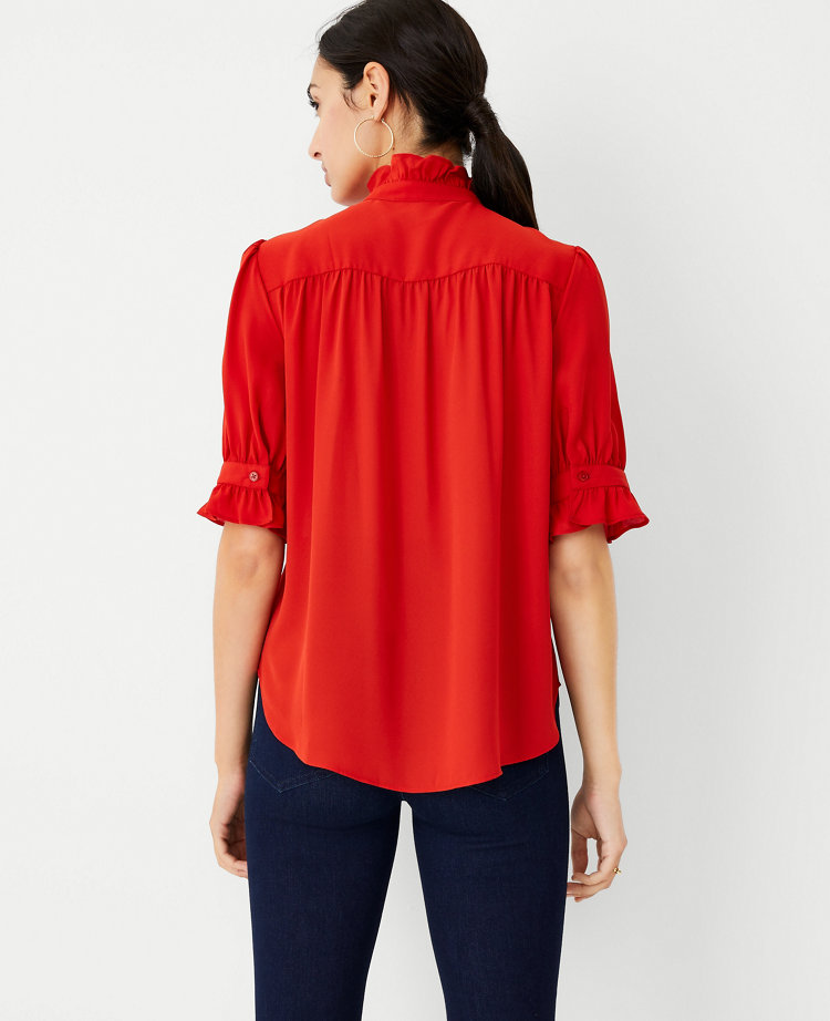 Ruffle Button Top