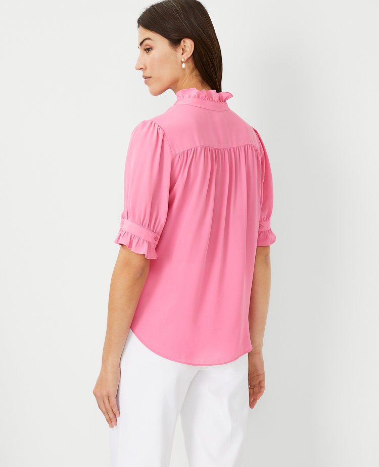 Ruffle Button Top