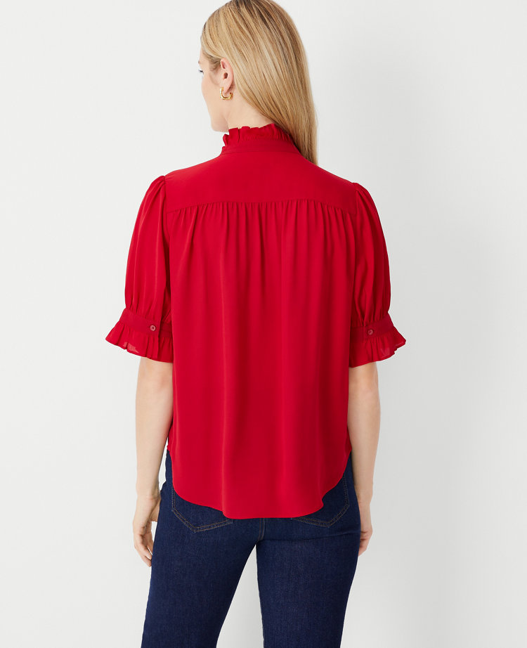Ruffle Button Top