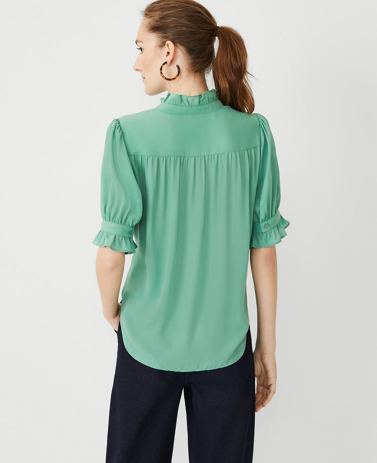 Ruffle Button Top